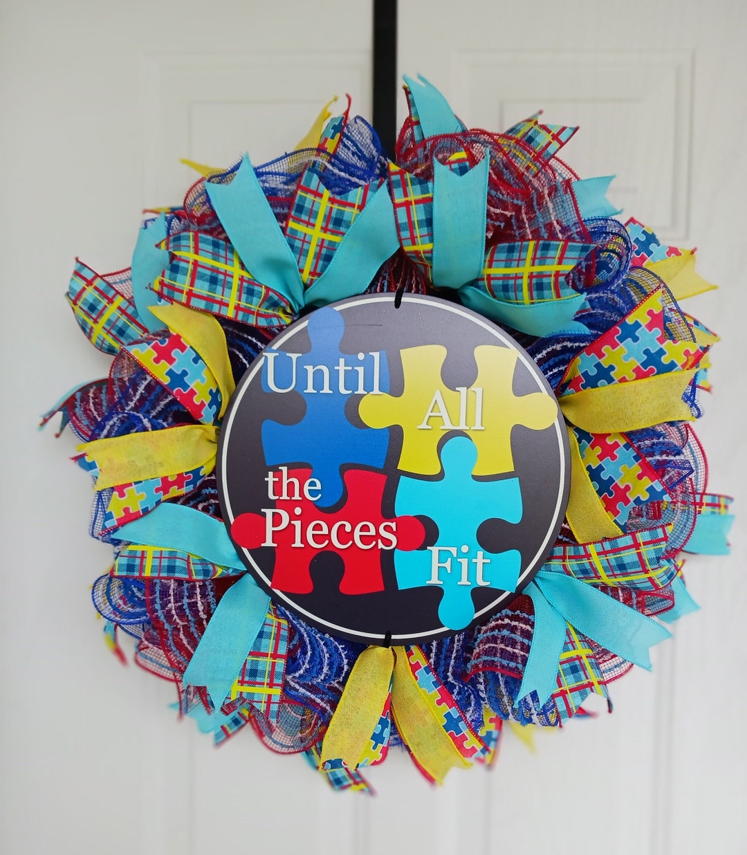 Autism Awareness, Autism Wreath, Autism Door Hanger,autism Door Decor ...