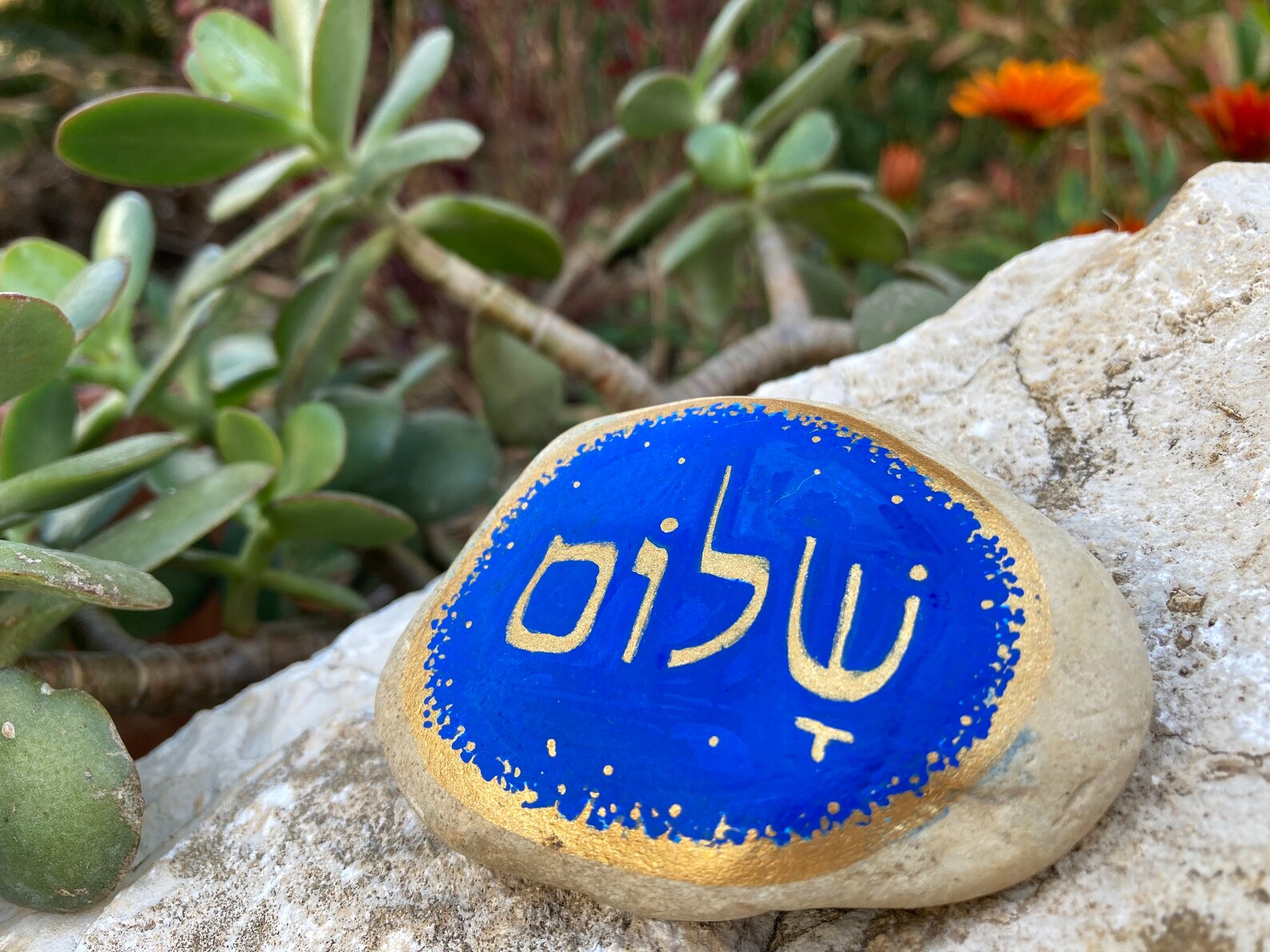 Shalom – Peace Dove | Handmade Painted Stone | Evil Eye Protection ...