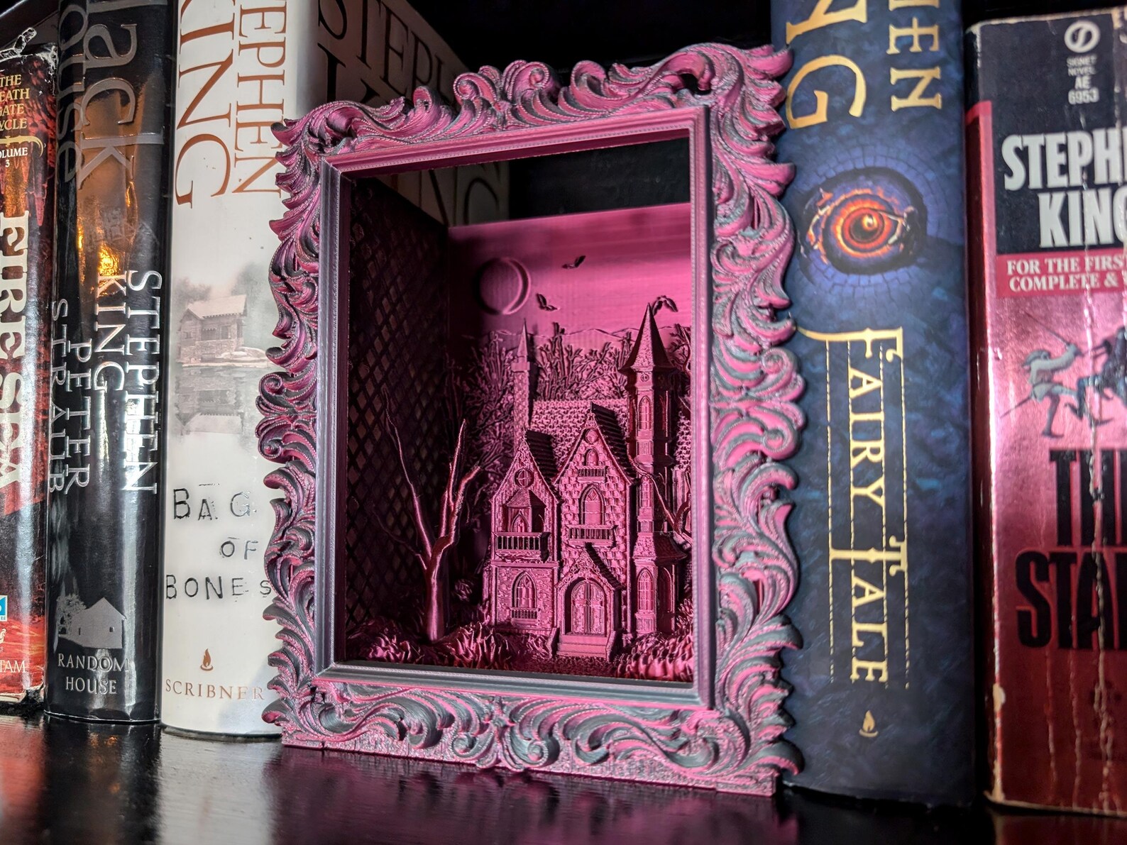 Midnight Manor Book Nook, Haunted House Bookshelf Insert, Gothic 3D ...