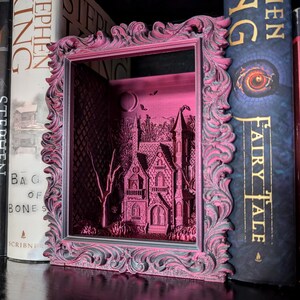 Midnight Manor Book Nook: 3D Printed Creepy Haunted House Diorama ...