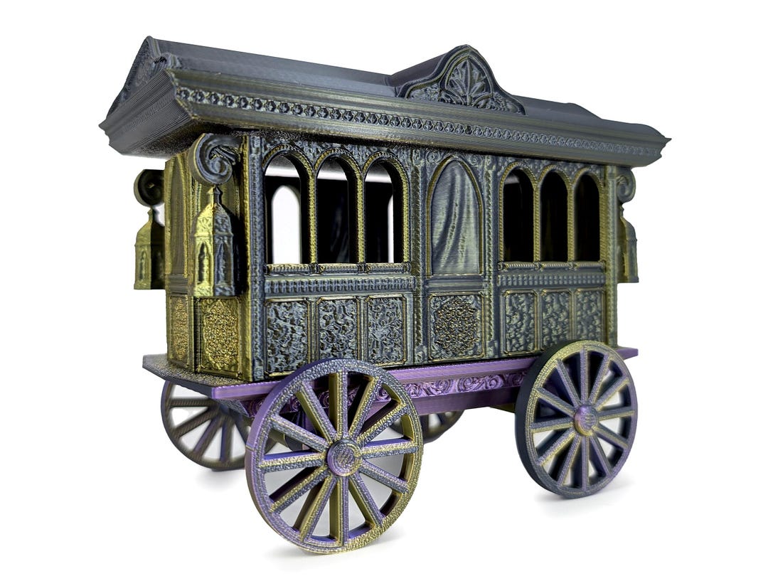 Dice Hearse - Gothic Dice Jail Wagon With Rolling Wheels and Magnetic ...