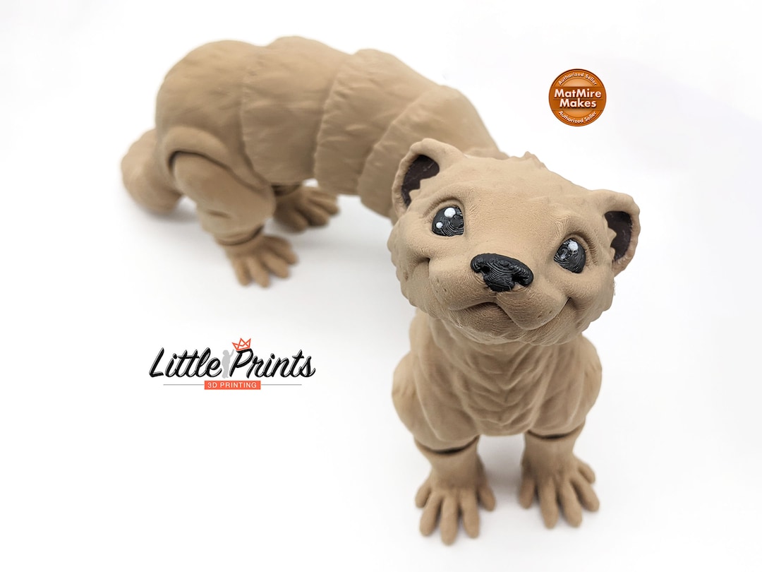 Ferret Fidget Toy Articulating Poseable 3D Printed Pet and Desktop ...
