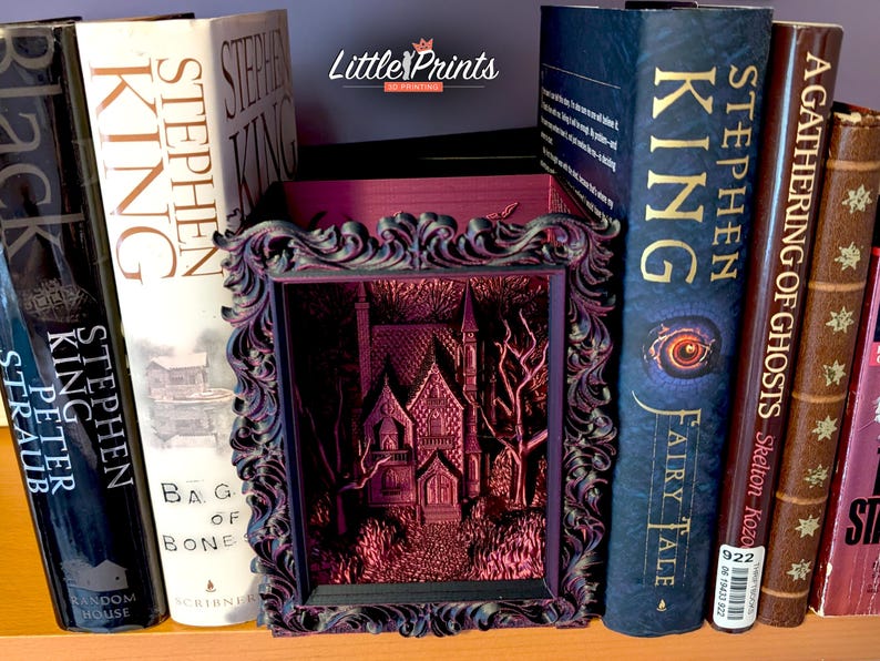 Midnight Manor Book Nook, Haunted House Bookshelf Insert, Gothic 3D ...