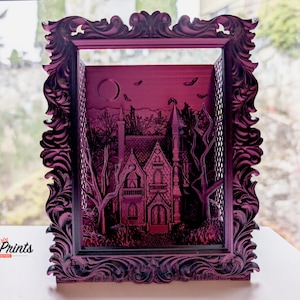 Midnight Manor Book Nook: 3D Printed Creepy Haunted House Diorama ...