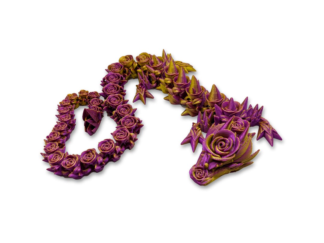 Articulating Rose Dragon Fidget Toy: 3D Printed, Flexible Desk Decor ...