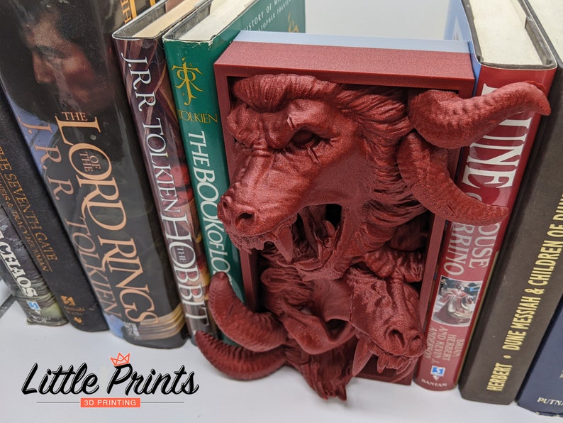Demon Book Nook, Fantasy Horror Bookshelf Insert, Gothic 3D Printed ...