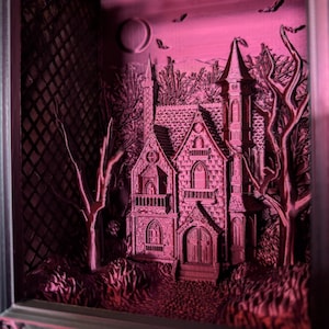 Midnight Manor Book Nook: 3D Printed Creepy Haunted House Diorama ...
