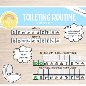 TOILETING ROUTINE Visual Schedule. Toilet Training Visual Instructions ...