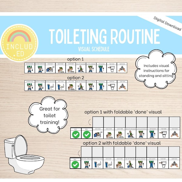 Visual Bathroom Potty Training Toilet for Girls Autism, Boardmaker AAC ...