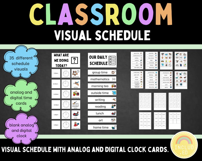 Daily Classroom Visual Timetable | Class Schedule Cards | Special ...