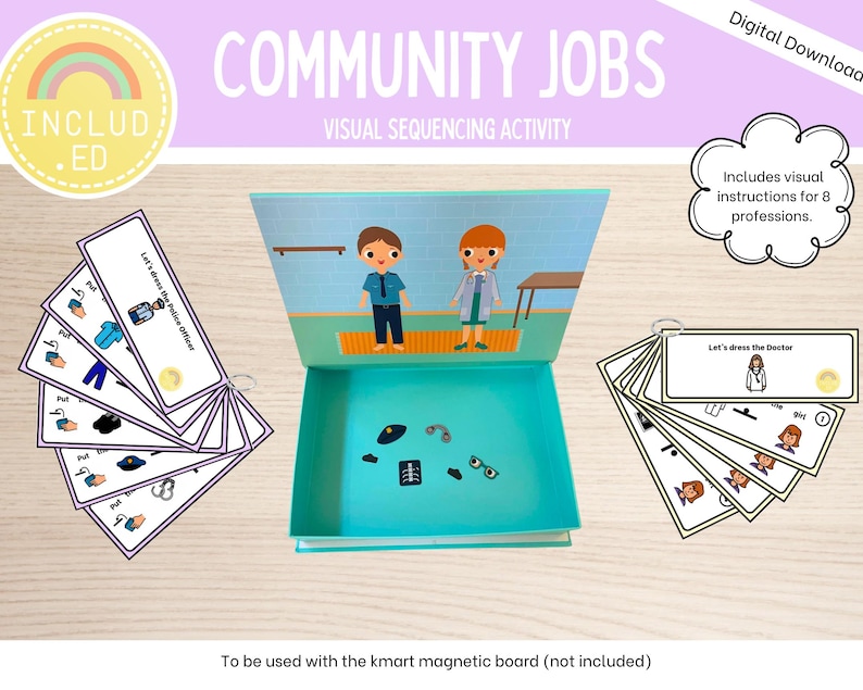 COMMUNITY JOBS Sequencing Activity. Visual Instructions. Boardmaker PSC ...