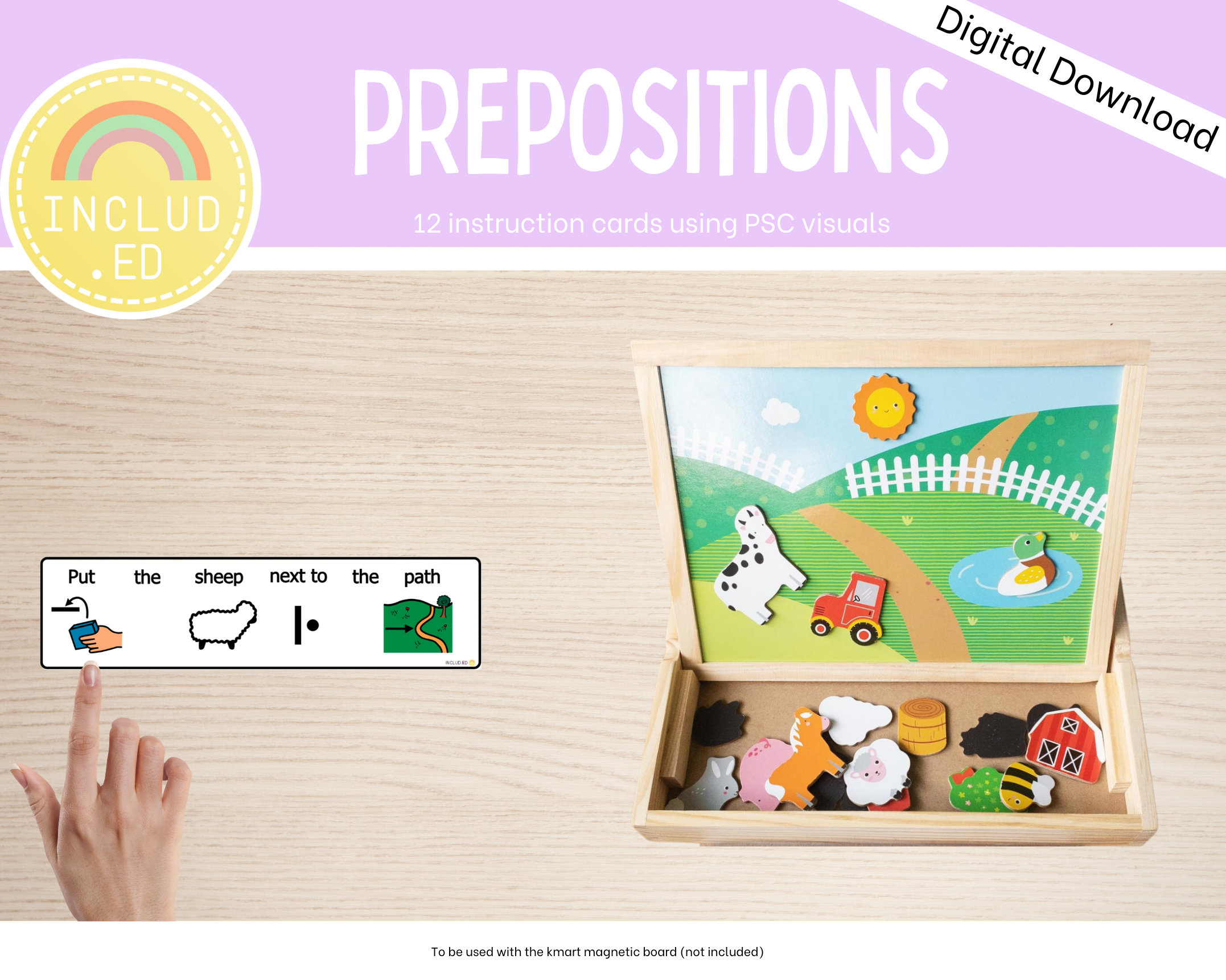 Preposition Activity. Visual Instructions. Boardmaker PSC. Hand-on ...