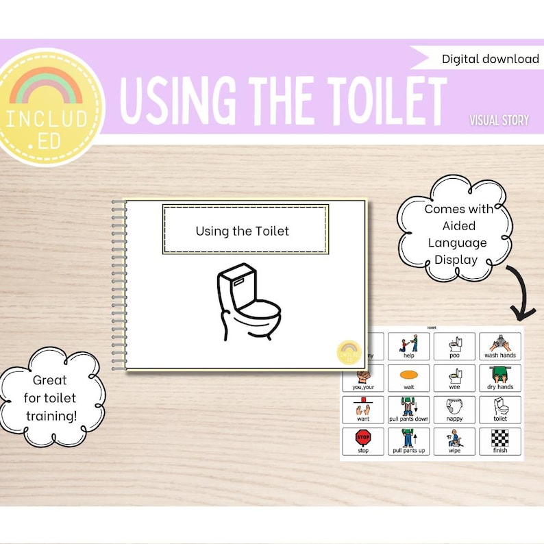 VISUAL SOCIAL STORY | Toilet| Boardmaker | Special Education| Aided ...