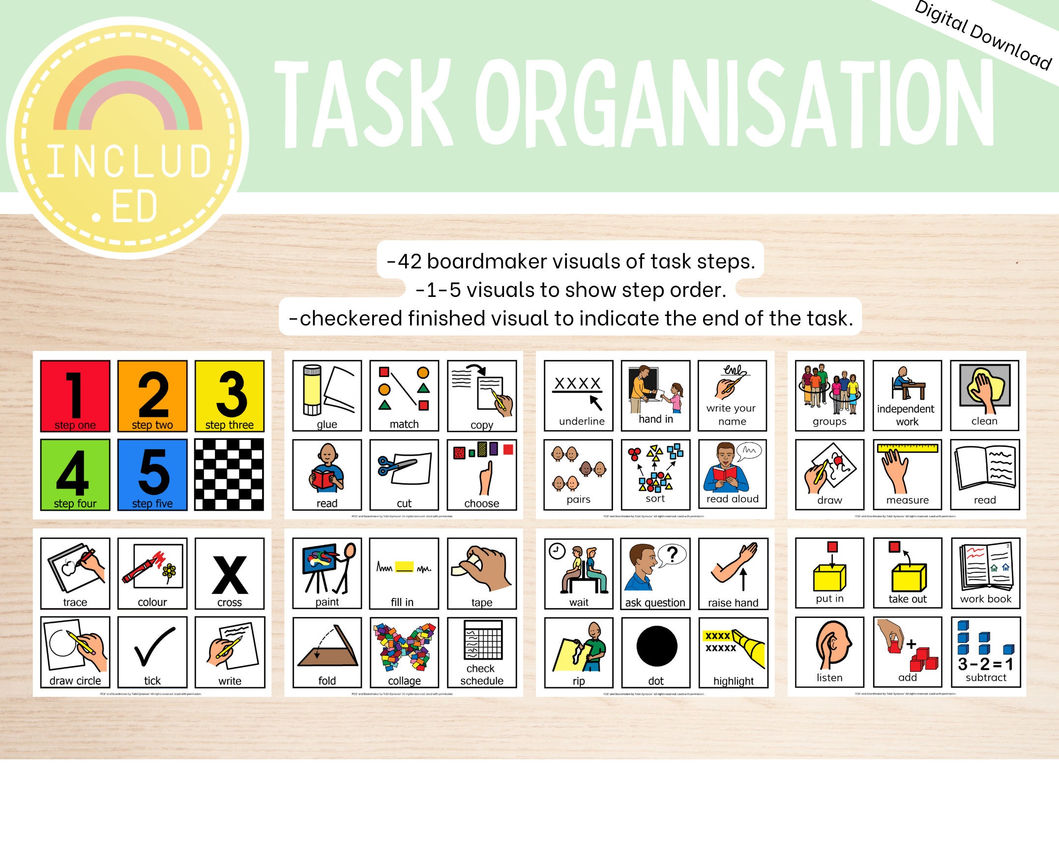 Task Organisation | |visual Instructions| Boardmaker | Special ...