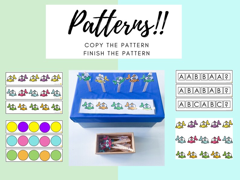 Teaching Patterns! Copy the Pattern | Homeschool Task Box - Etsy
