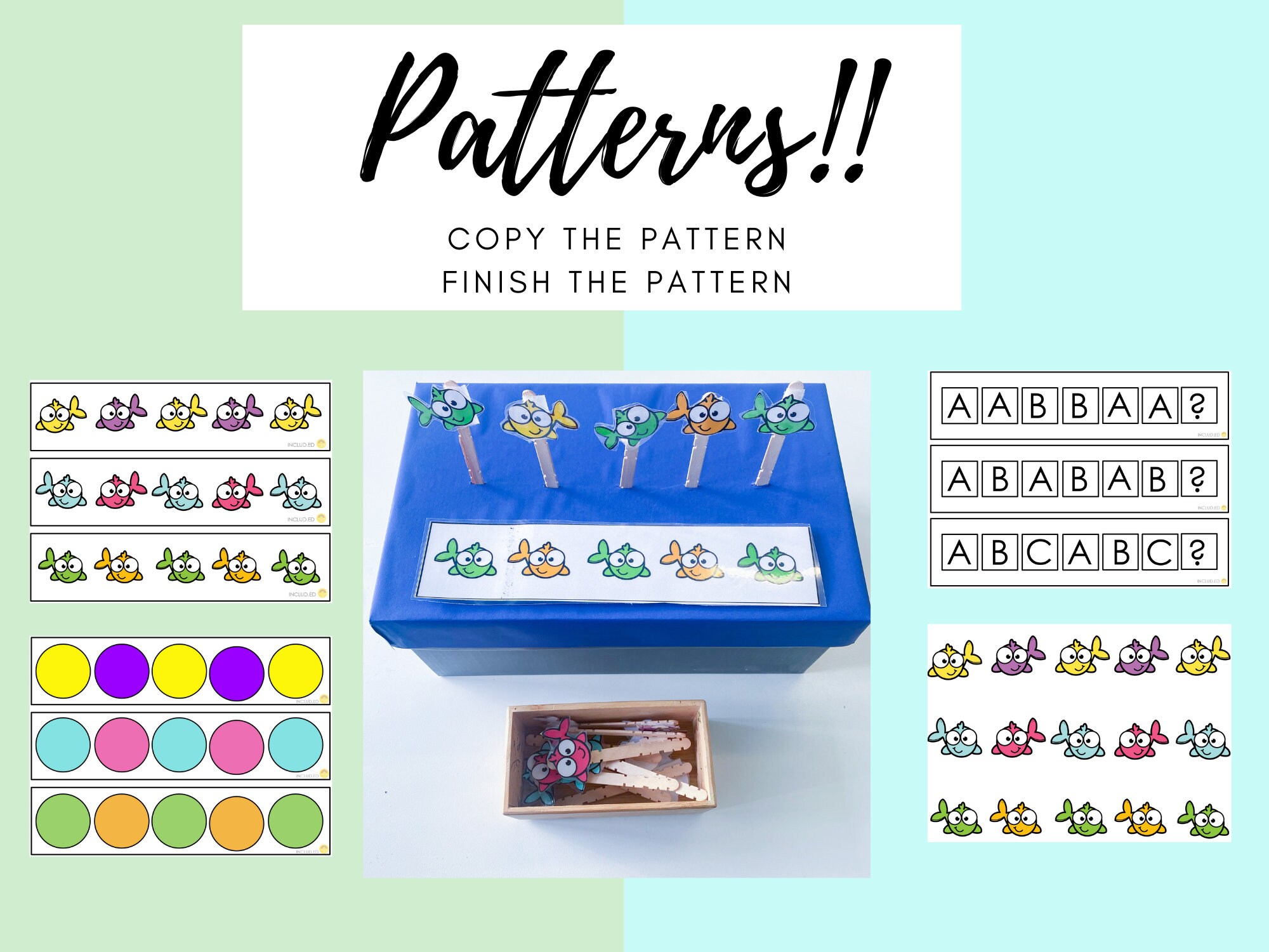 Teaching Patterns! Copy the Pattern | Homeschool Task Box - Etsy