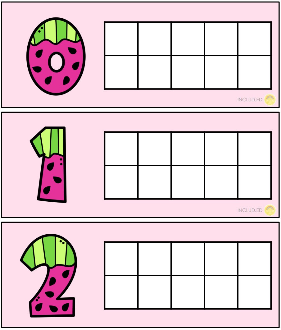 Watermelon Tens Frame- Table Top Task | Toddler Task | Number Sense ...