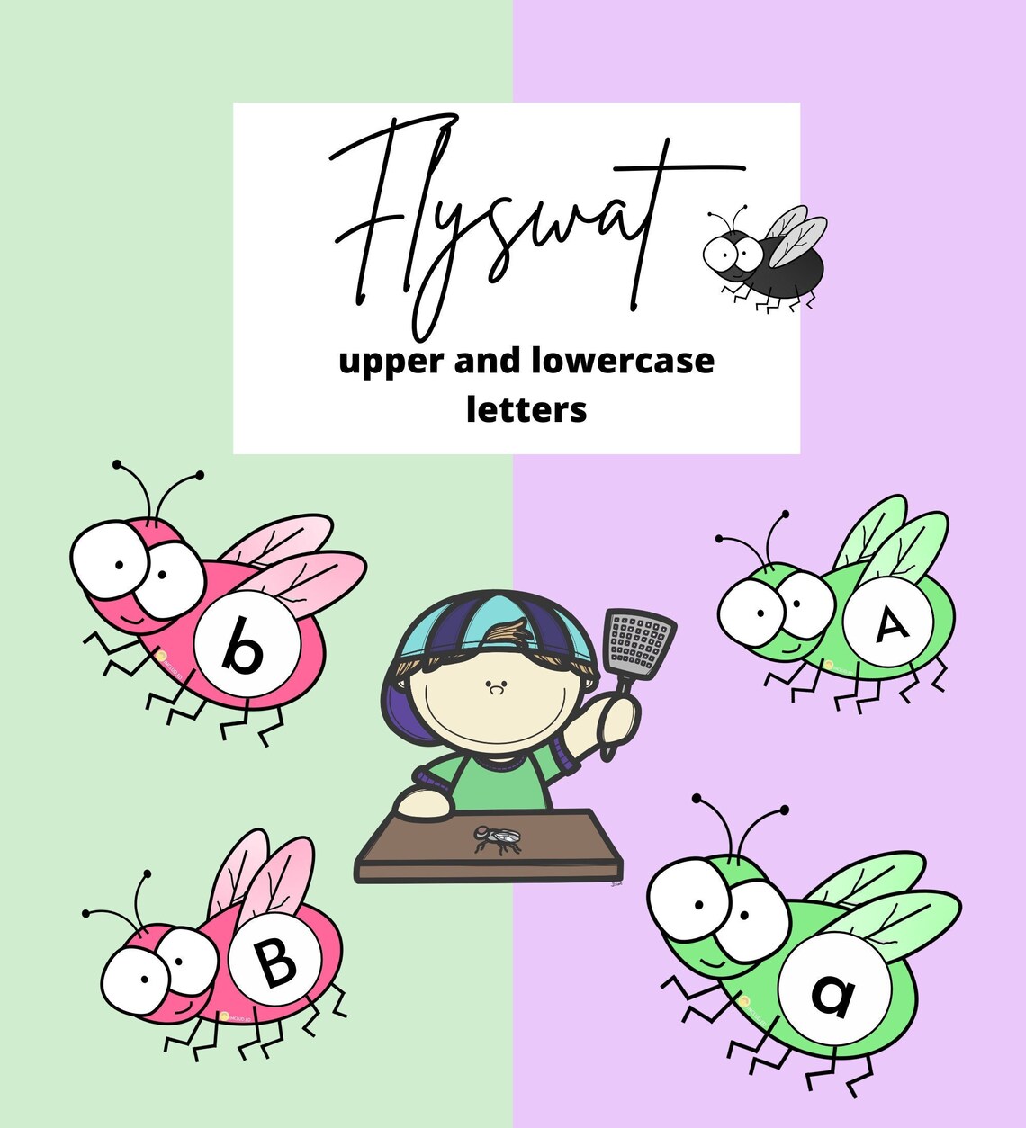 ABC Matching Fly Swat Game Uppercase and Lowercase Letters - Etsy