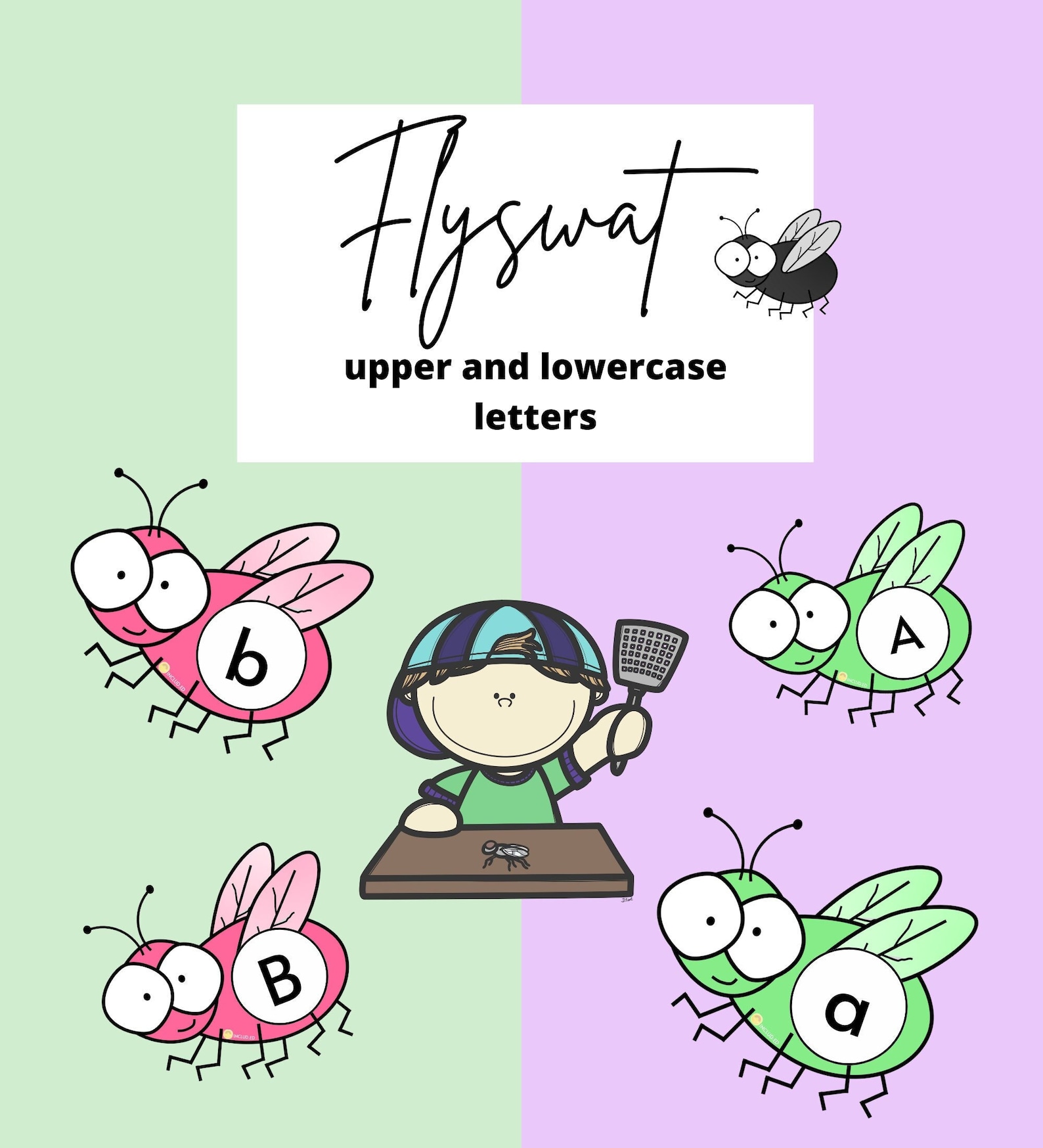 ABC Matching Fly Swat Game Uppercase and Lowercase Letters - Etsy