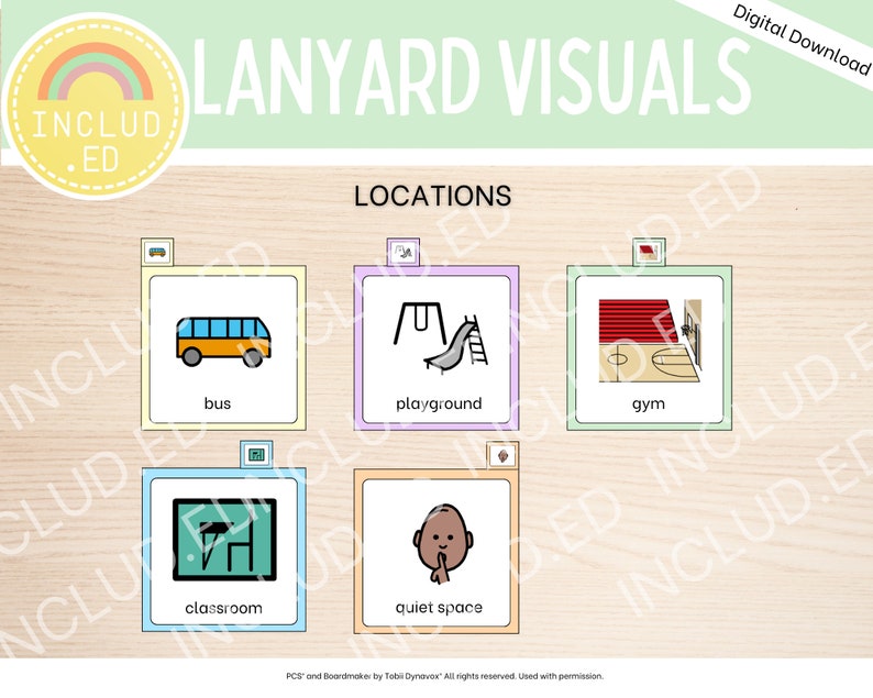 Visual Lanyard EXPANSION PACK visual Instructions Boardmaker Special ...