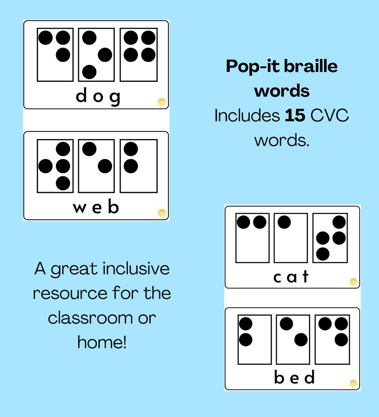 Pop-it Braille CVC Words | Sensory | Fidget Toy | Literacy Task | Home ...