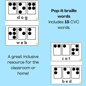 Pop-it Braille CVC Words | Sensory | Fidget Toy | Literacy Task | Home ...