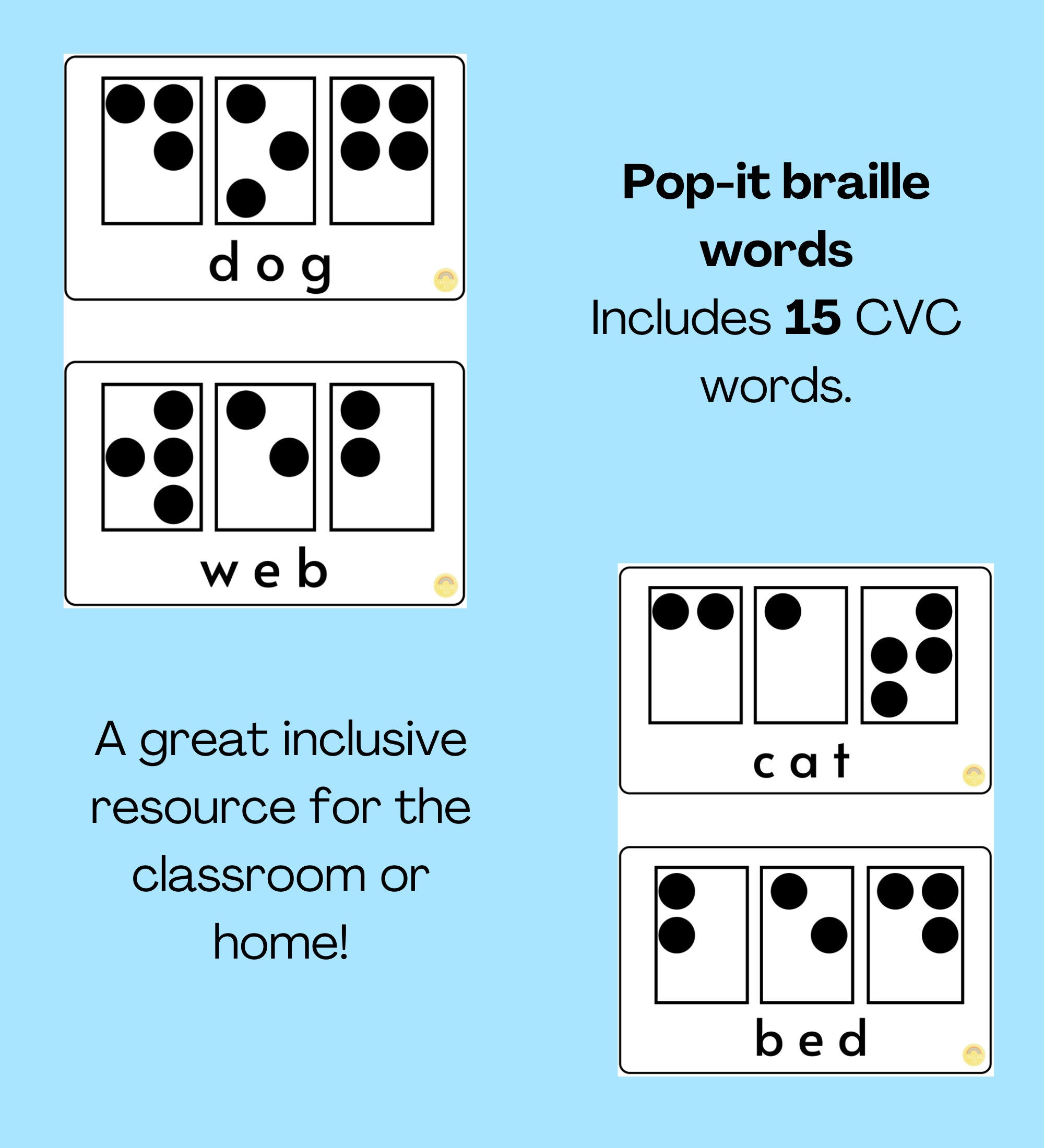 Pop-it Braille CVC Words | Sensory | Fidget Toy | Literacy Task | Home ...