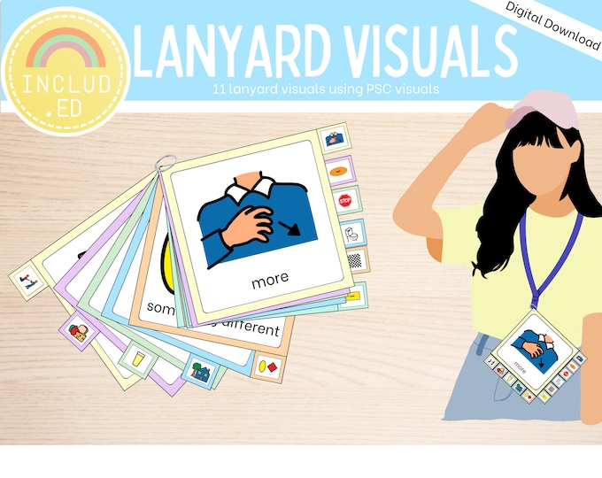 Basic Needs Communication Cards on Lanyard With Sensory Fidget - Etsy ...