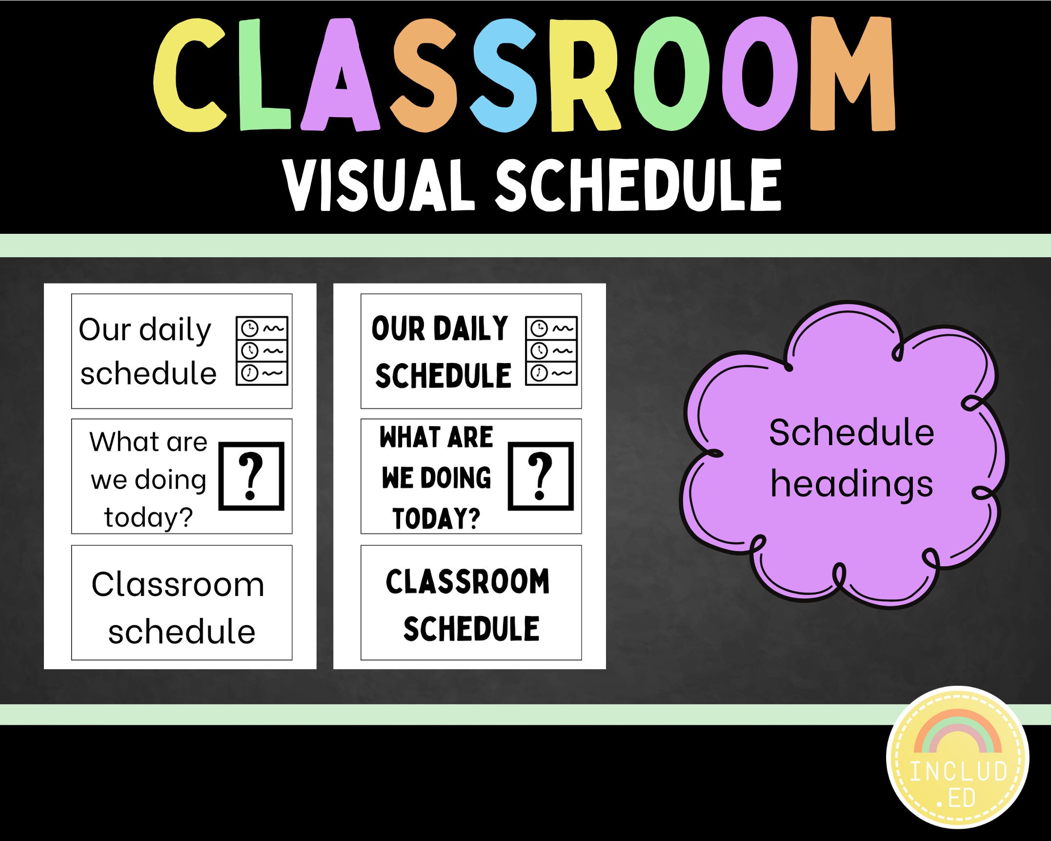 Daily Classroom Visual Timetable | Class Schedule Cards | Special ...