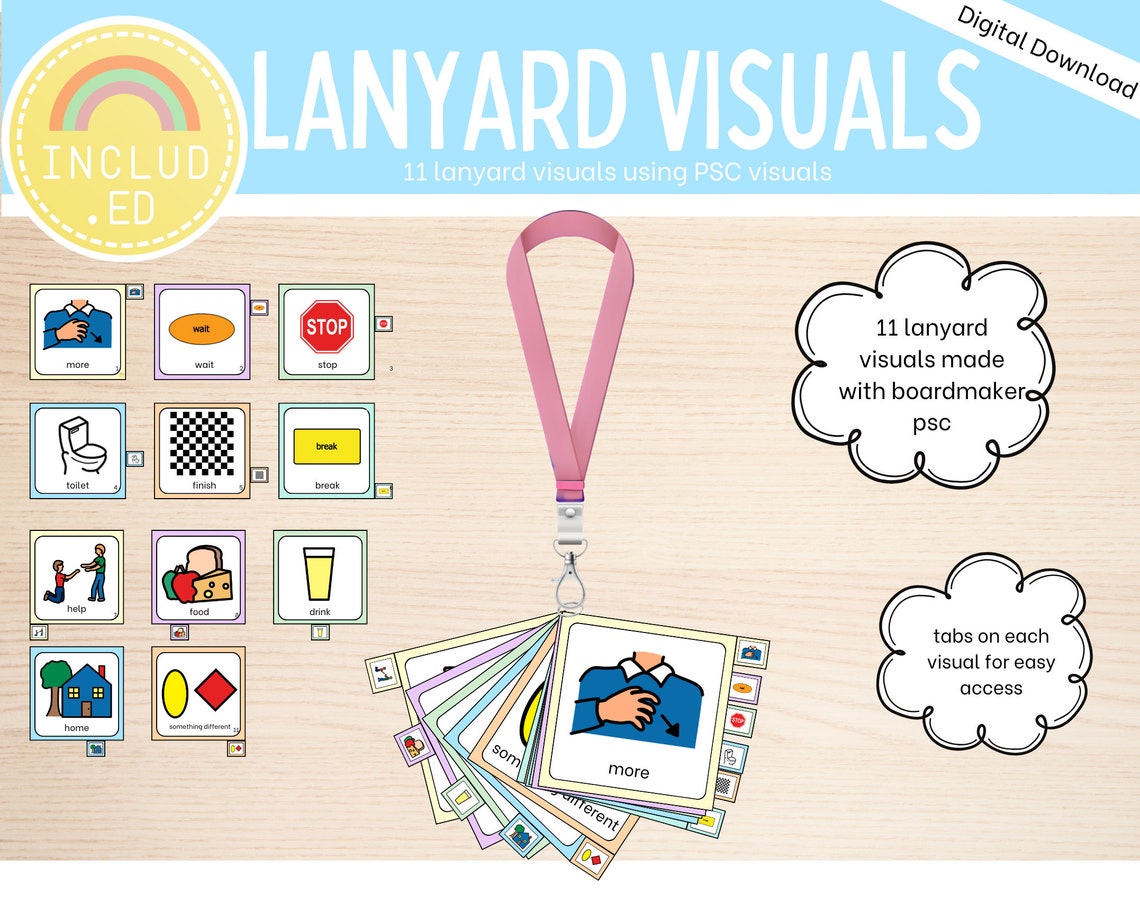 Visual Lanyard | |visual Instructions| Boardmaker | Special Education ...