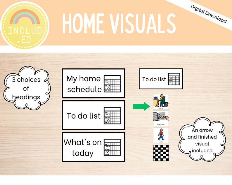 Home Visual Timetable | Schedule Cards | Special Education Visuals ...