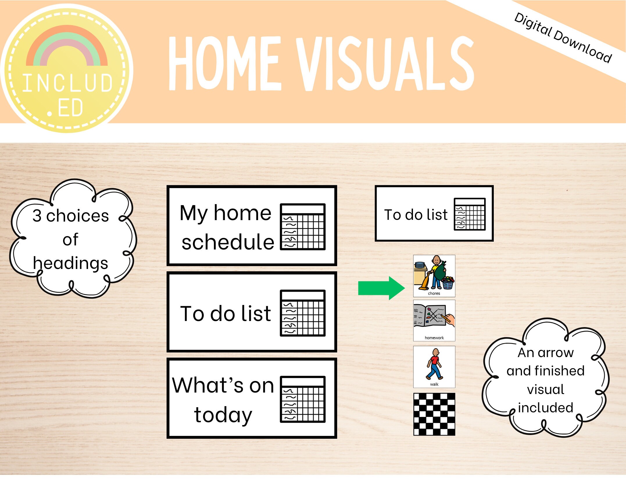Home Visual Timetable | Schedule Cards | Special Education Visuals ...