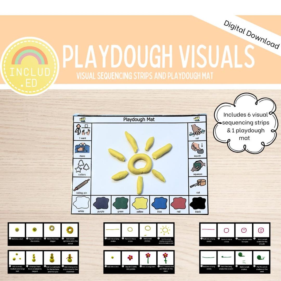 VISUAL PLAYDOUGH Mat Sequencing Activity. Visual Instructions ...