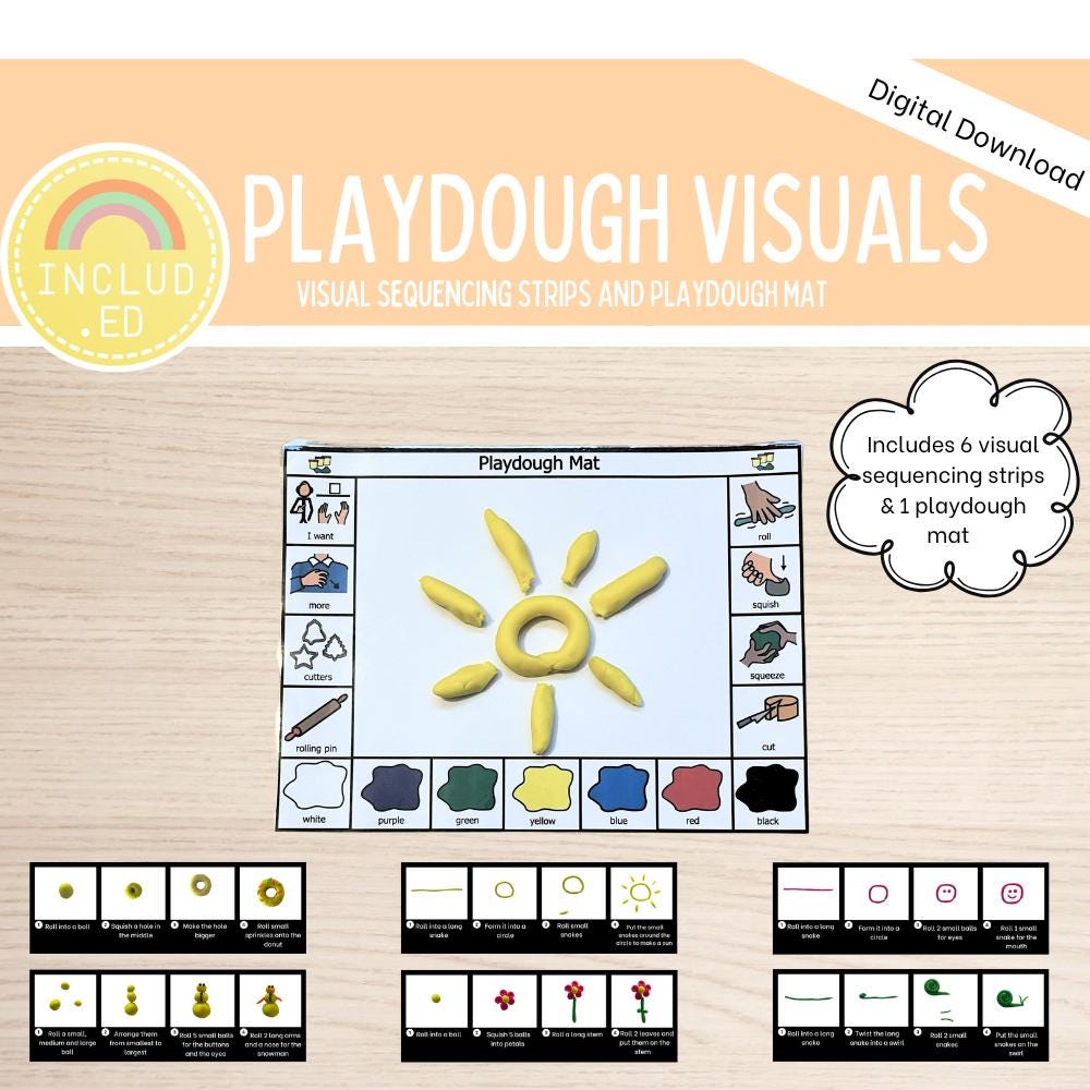 VISUAL PLAYDOUGH Mat Sequencing Activity. Visual Instructions ...