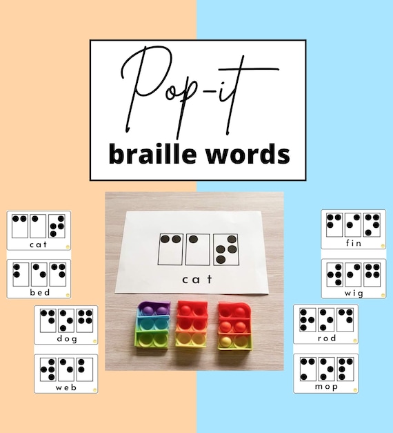 Pop-it Braille CVC Words Sensory Fidget Toy Literacy - Etsy Australia