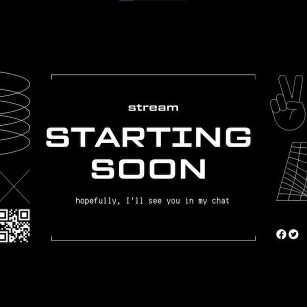 Black and White Twitch Banner - Etsy