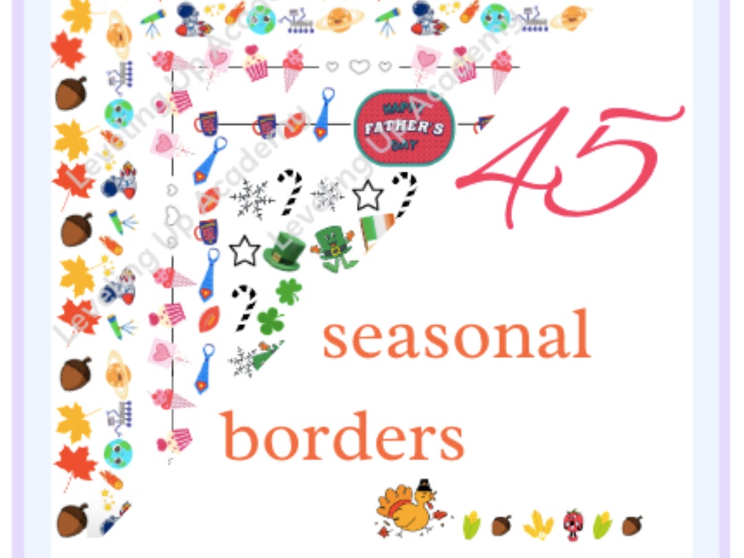 45 Back to School Borders/school Frames Bundle (colour & B/W Clip Art ...