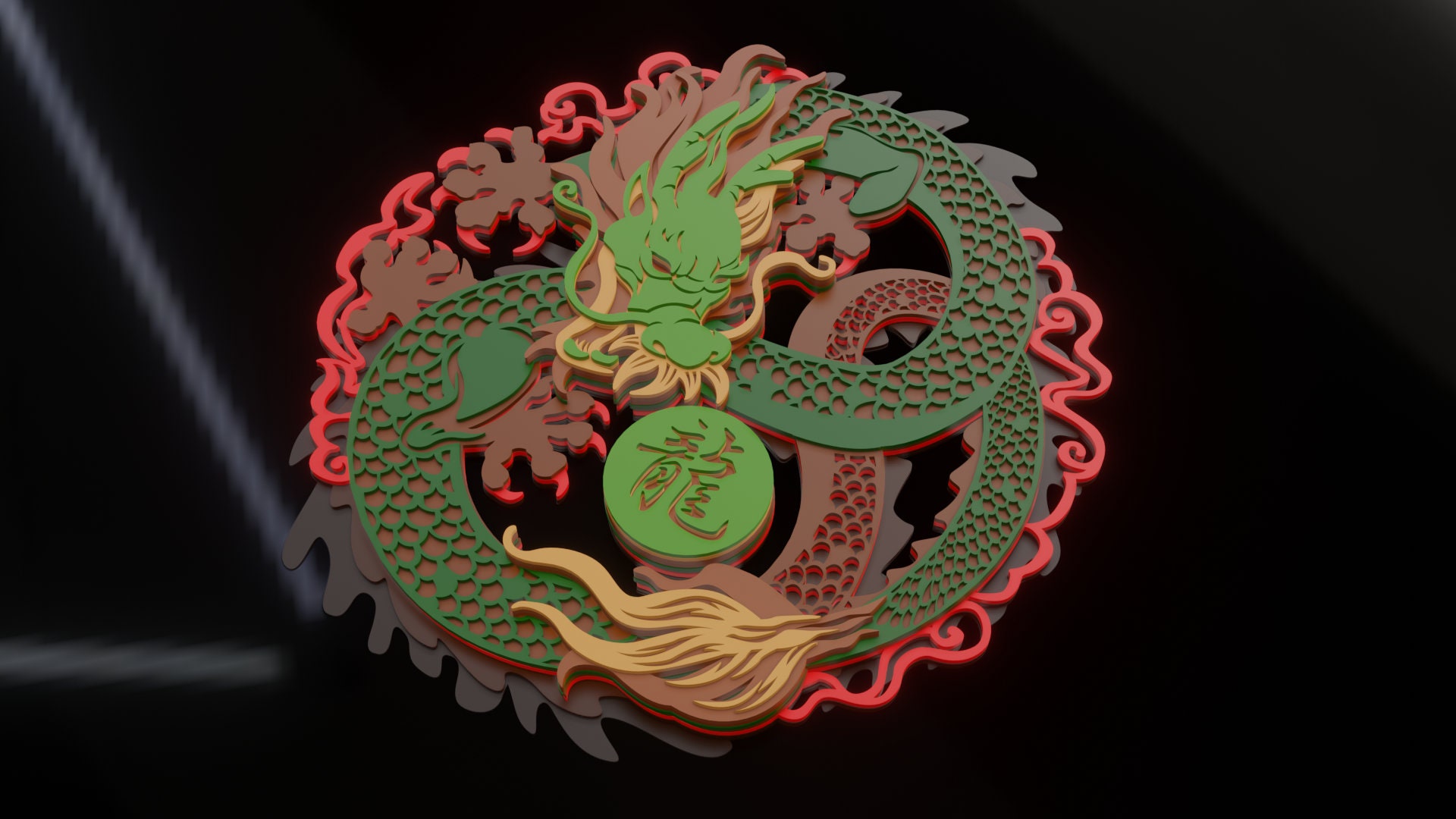 Chinese Dragon Layered Wood Parametric SVG Ai DXF - Etsy