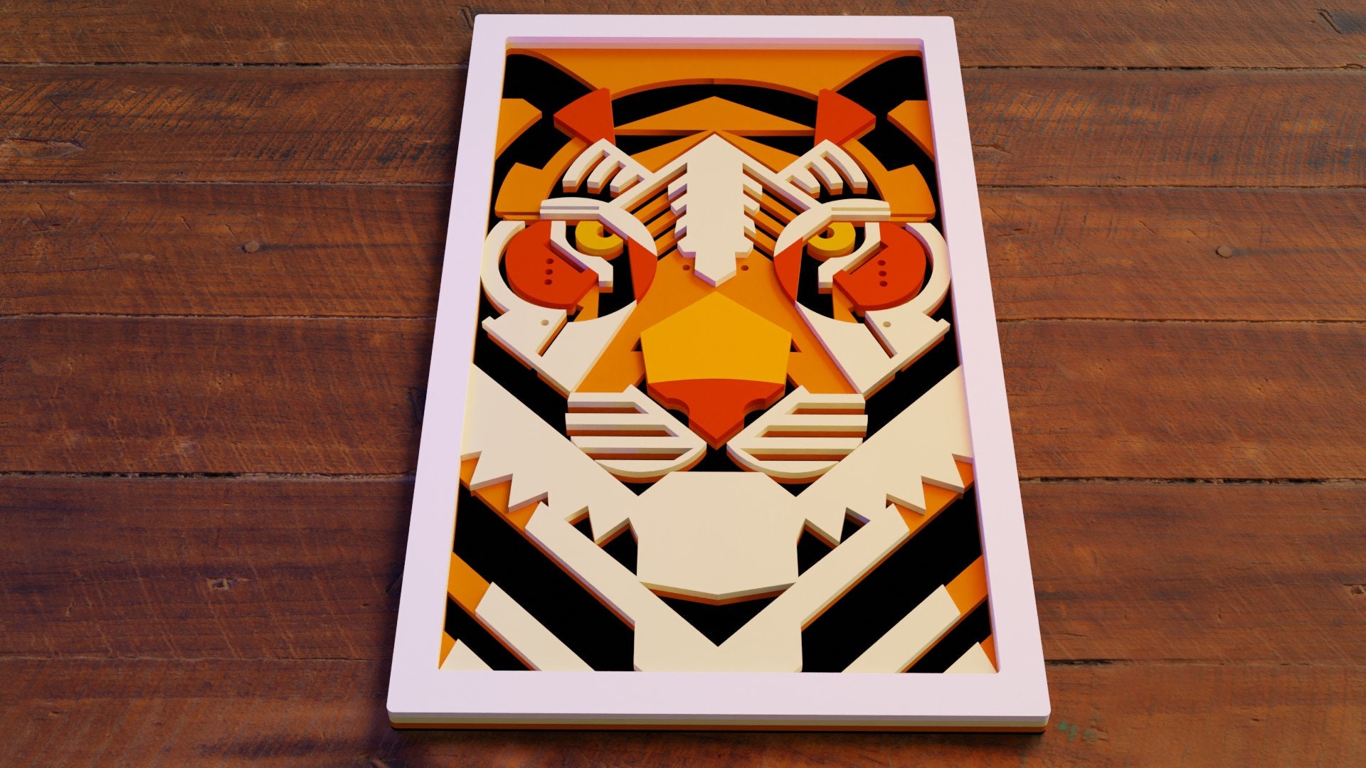 Chinese Tiger Wall Design Layered Parametric Plywood SVG Ai DXF - Etsy