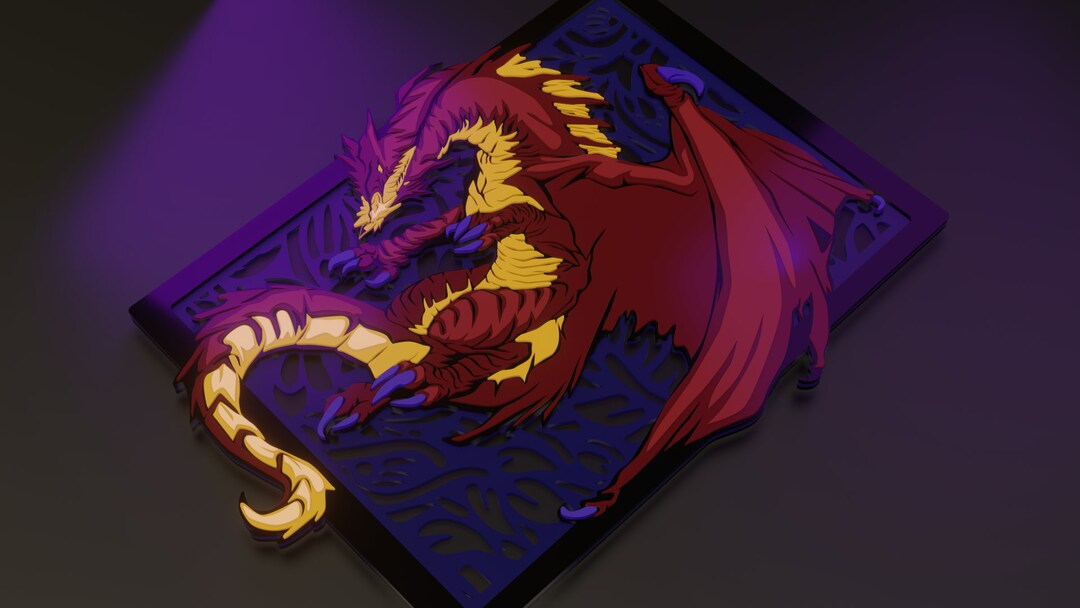 Layered Dragon for Wood and Acrylic SVG and PSD - Etsy