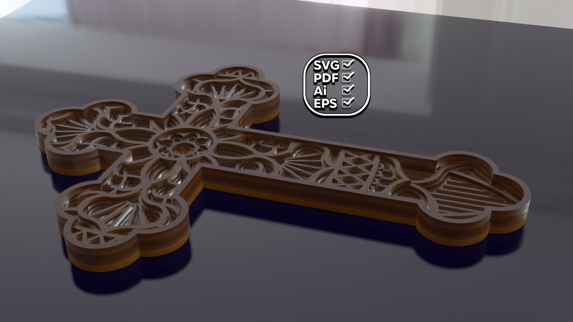 Layered Cross Laser or CNC Project - Etsy