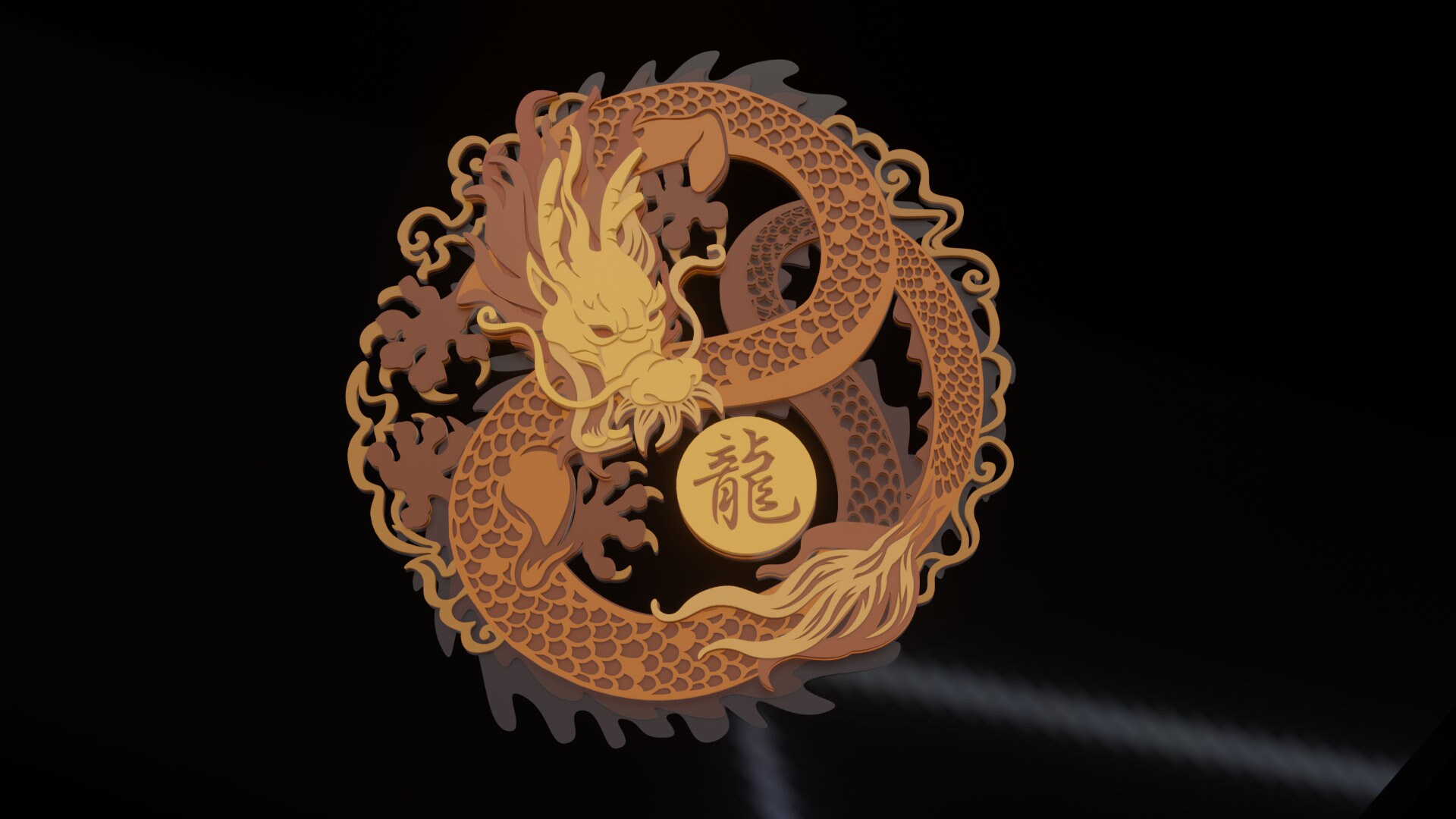 Chinese Dragon Layered Wood Parametric SVG Ai DXF - Etsy