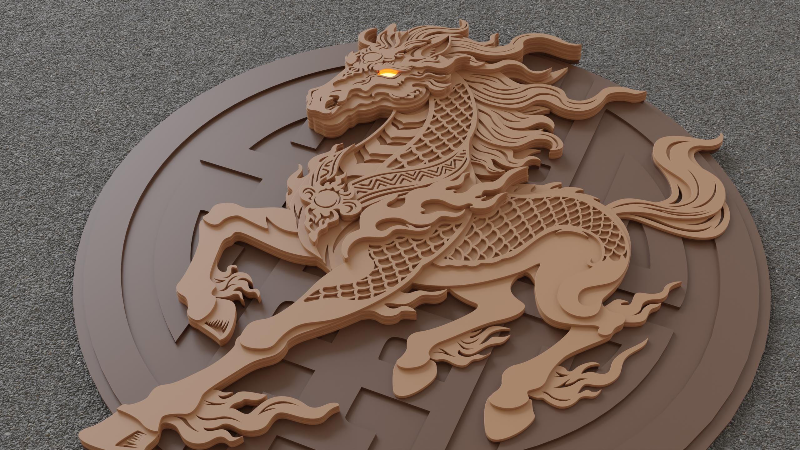 Year of the Fire Horse Layered Wood Wall Art: Laser Cut Files - Etsy