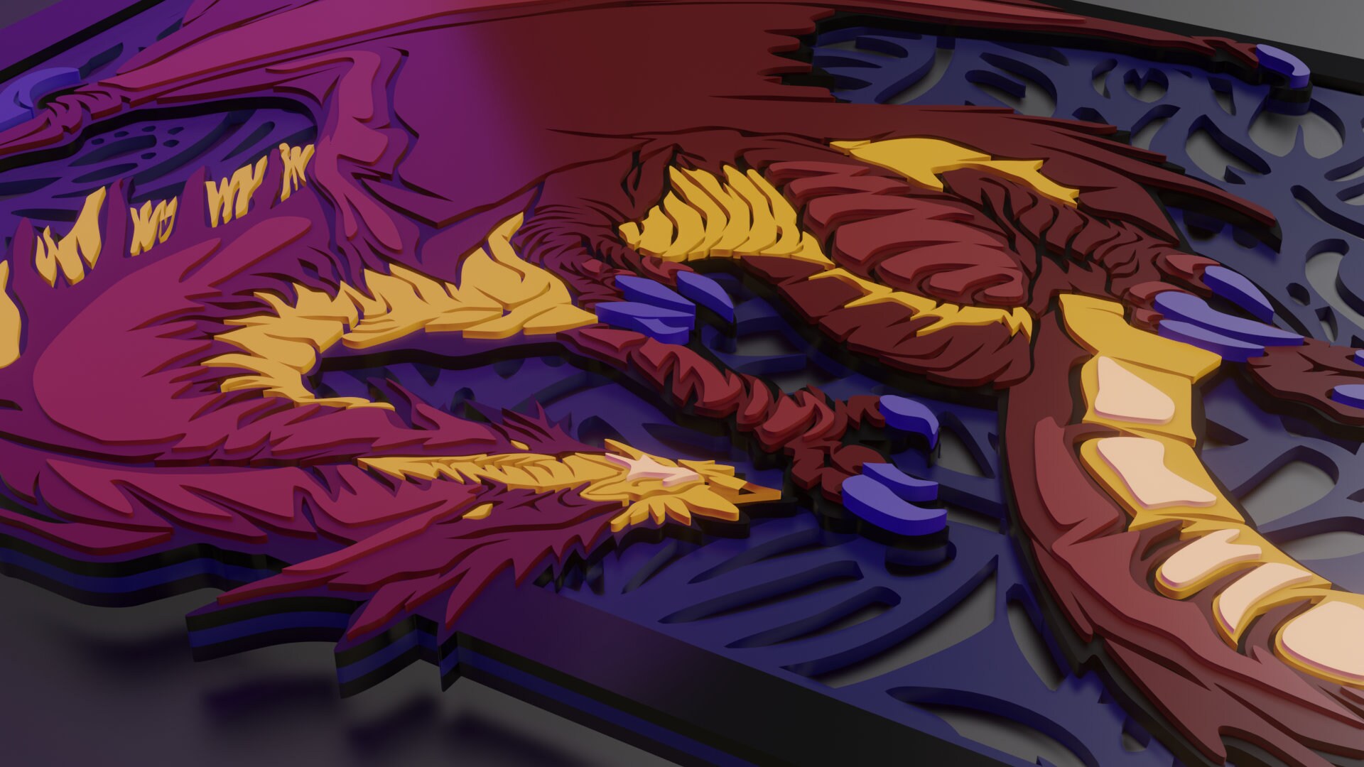 Layered Dragon for Wood and Acrylic SVG and PSD - Etsy