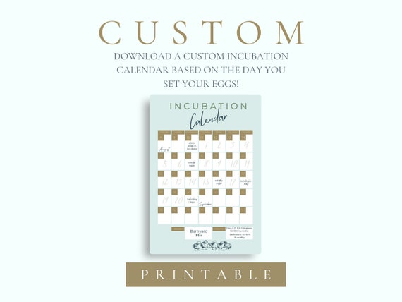 Custom Printable Egg Incubation Calendar Homestead Planner - Etsy