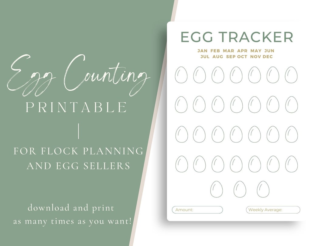 Printable Egg Tracker, Backyard Chicken Egg Laying Tracker, Homestead ...