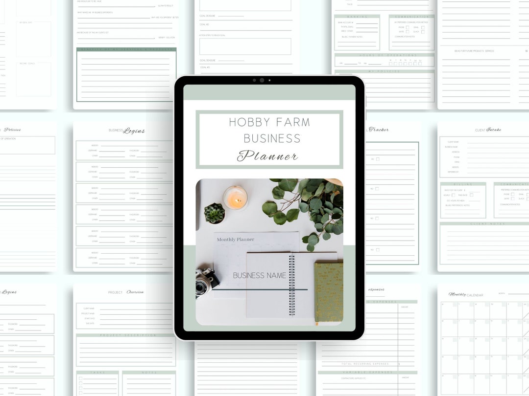 Printable Download Hobby Farm Business Planner Homestead Planner Farm ...