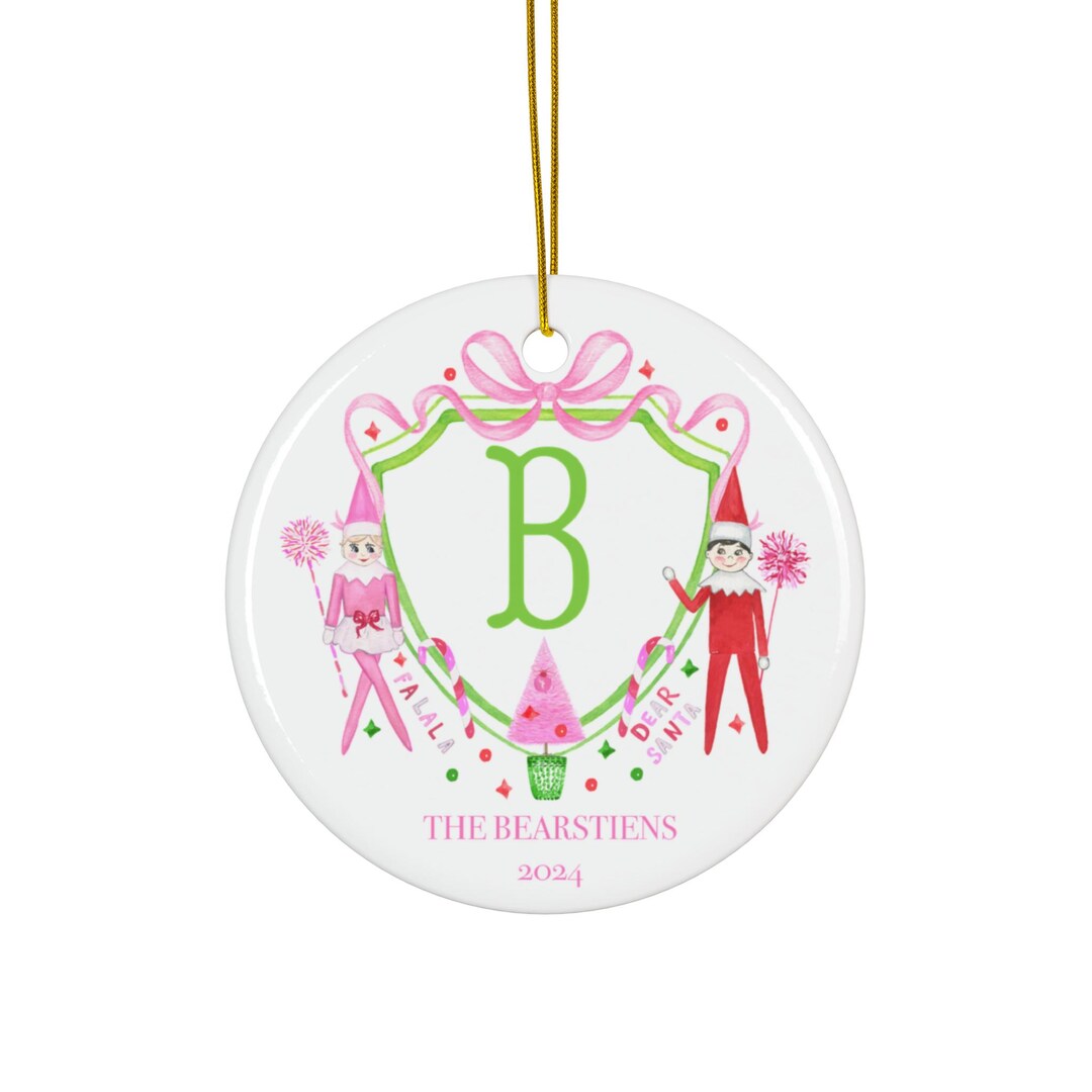 Personalized Christmas Elf Ceramic Ornament | Custom Holiday Decoration ...