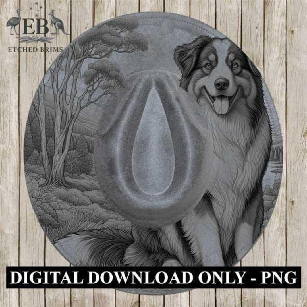 Australian Shepherd Hat Engraving Template – Dog PNG for Laser Brim ...
