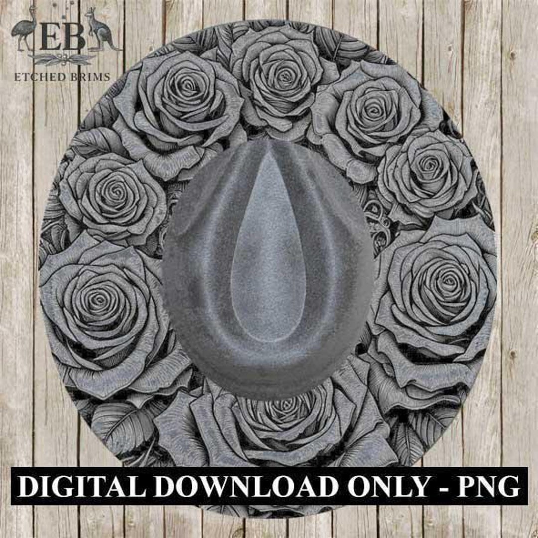 Roses 1 Flowers Hat File, Laser Hat Burning Design, Digital Download ...